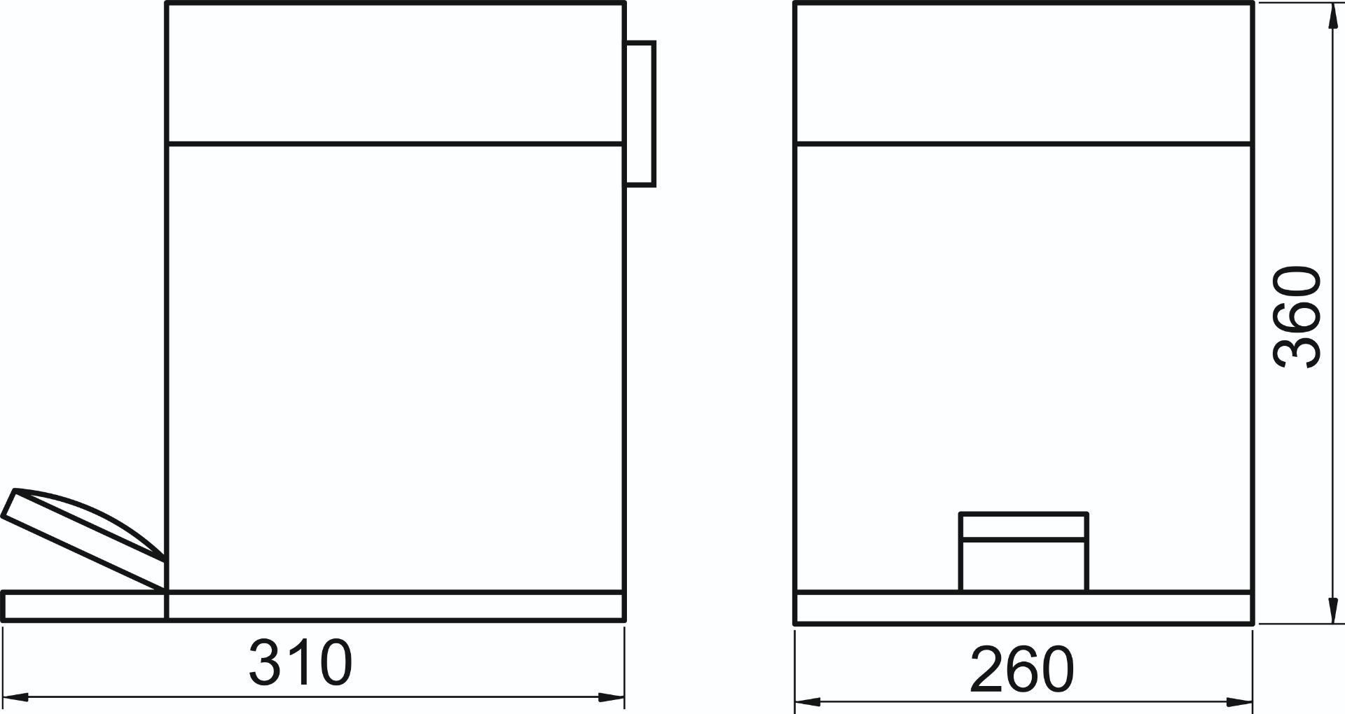 Dekor Banyo. Trash Bin 12lt/3.2Gallon